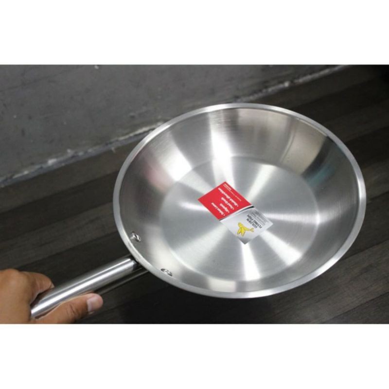 Jual size 24 wajan stainless steel gagang tebal fry pan golden flying fish | Shopee Indonesia