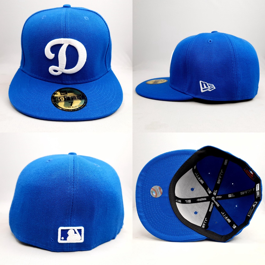 Jual TOPI FITTED MLB DSQUARED BIRU LOGO PUTIH | Shopee Indonesia