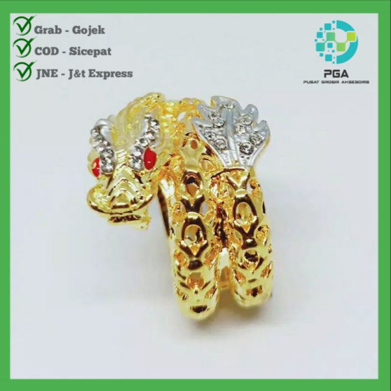 Jual CINCIN PRIA MOTIF NAGA EMAS MELINGKAR RING MEN GOLD PREMIUM ( COD ) | Shopee Indonesia