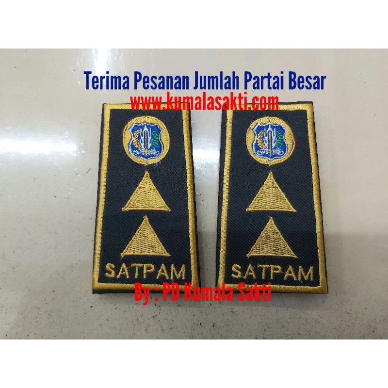 Jual Pangkat Satpam Bordir Kuning 2 Supervisor|Pangkat Security Terbaru ...