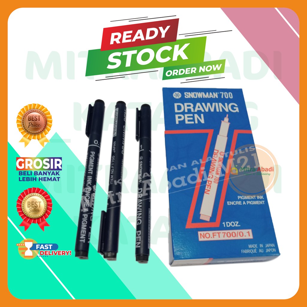 Jual DRAWING PEN SNOWMAN PULPEN GAMBAR HITAM | Shopee Indonesia