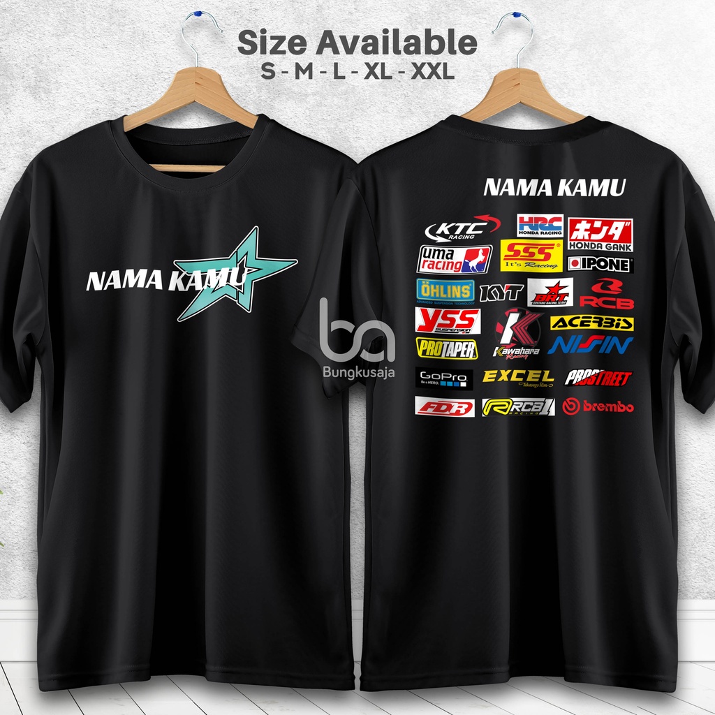 Jual KAOS RACING CUSTOM BISA REQUEST TAMBAH NAMA KAMU | Baju Logo ...