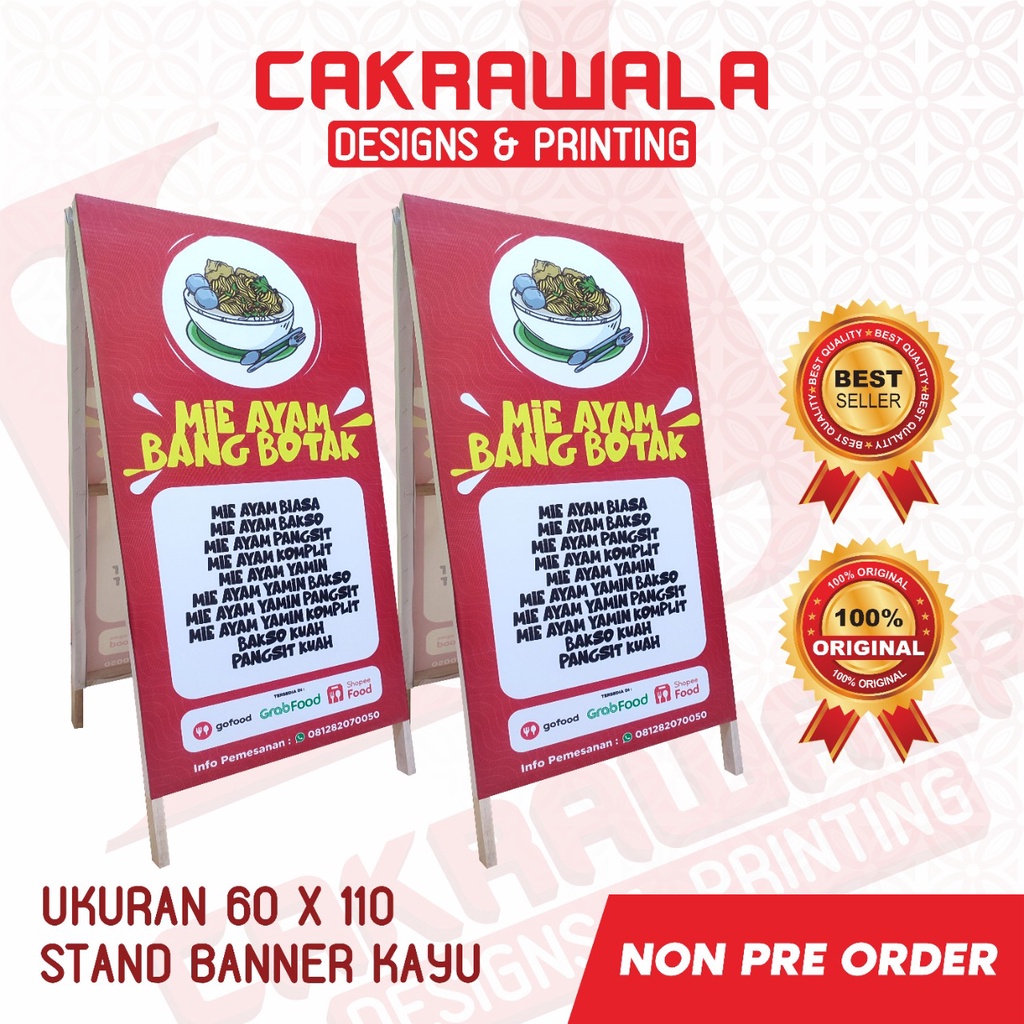 Jual STAND BANNER KAYU UKURAN 60 X 110 - SEGITIGA STANDING BANNER IKLAN ...
