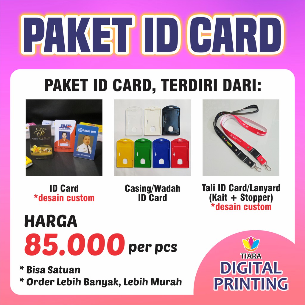 Jual PAKET CETAK ID CARD (Include Id Card + Casing + Tali/ Lanyard ...