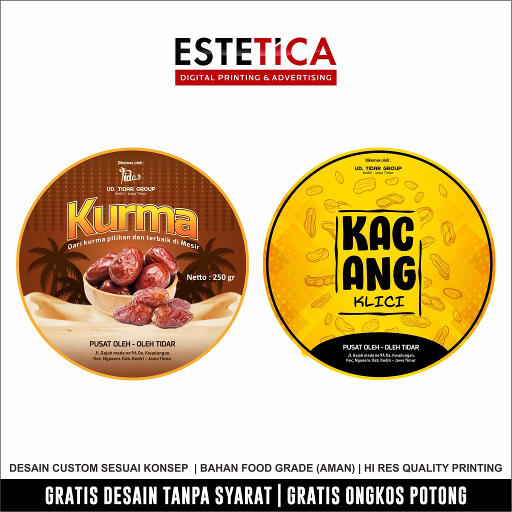 Jual Cetak sticker Kurma, cetak sticker coklat kurma, cetak sticker ...