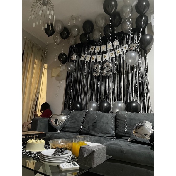 Jual SET DEKORASI KOMPLIT - set Dekorasi Ultah Murah Tema Hitam - Putih ...