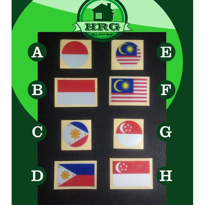 Jual cutting sticker bendera indonesia, malaysia, Philippines ...