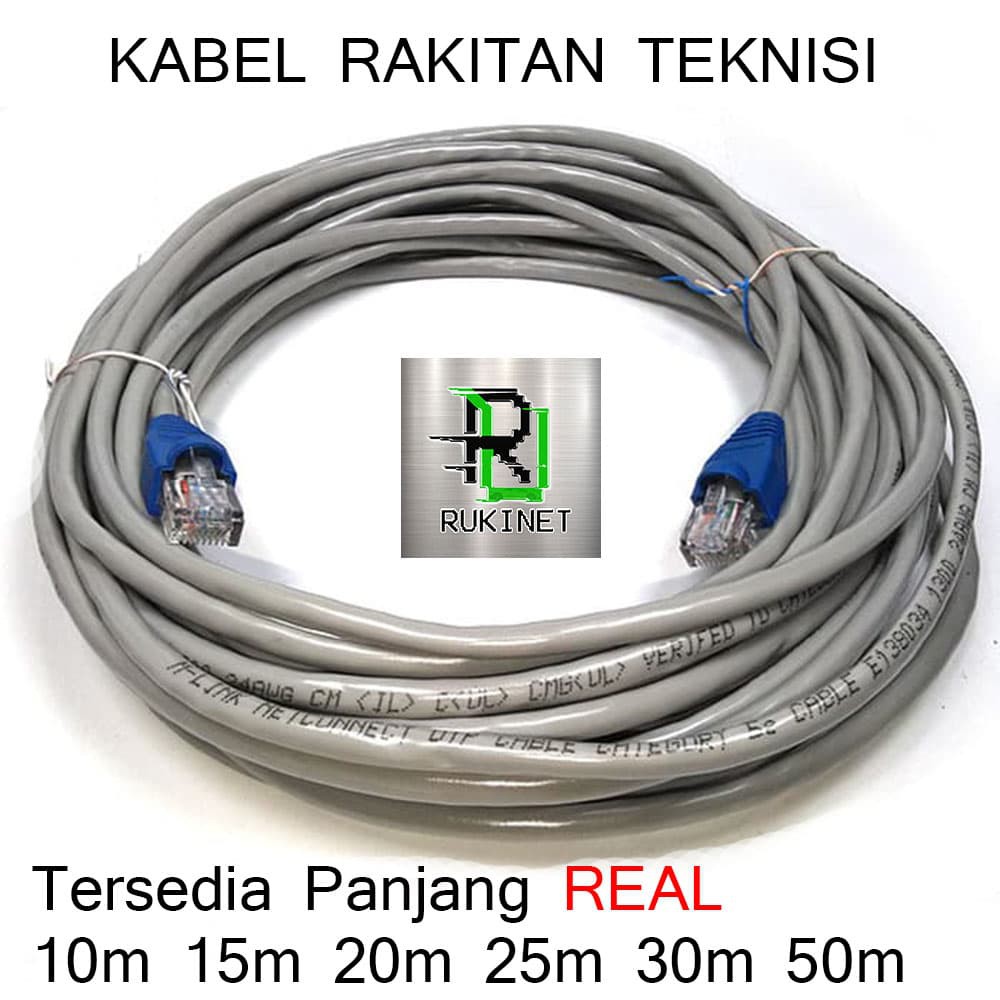 Jual KABEL LAN 50 METER SIAP PAKAI / RJ45 UTP CABLE STRAIGHT PLUS ...