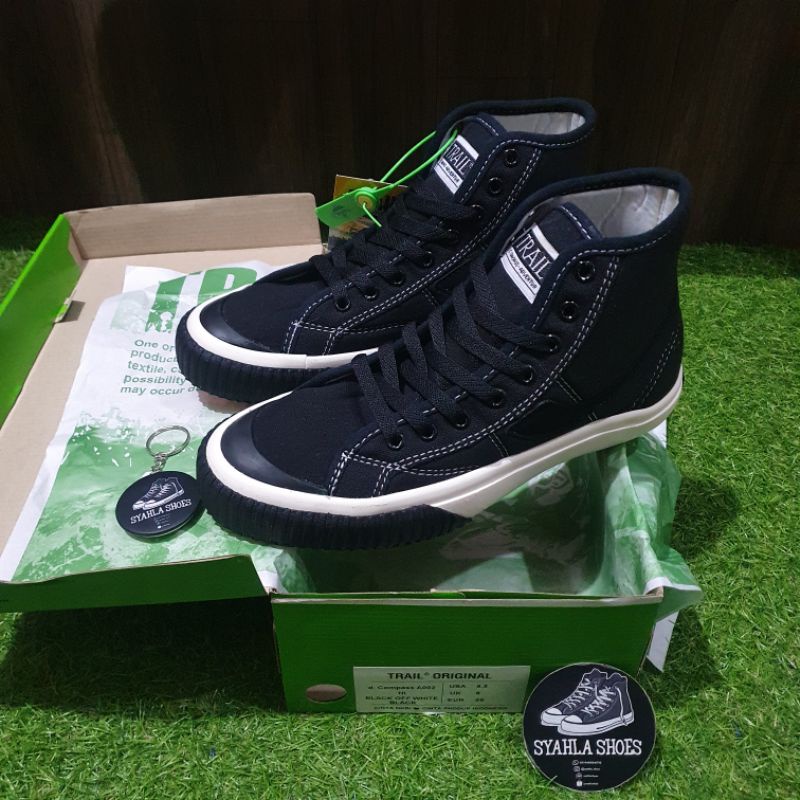Jual (ORIGINAL) SEPATU COMPASS TRAIL HIGH BLACK ORIGINAL SNEAKERS PRIA ...