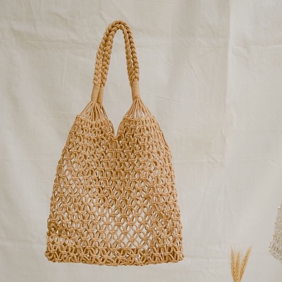 Jual Tas Jinjing Rajut Wanita Cleo Tote Bag Benang Katun Premium Import ...