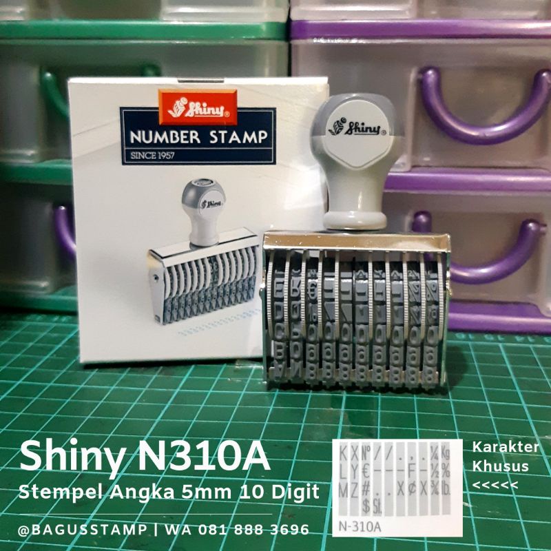 Jual Stempel Manual Huruf Angka 10 Digit 3mm 4mm 5mm Shiny N510 N410 ...