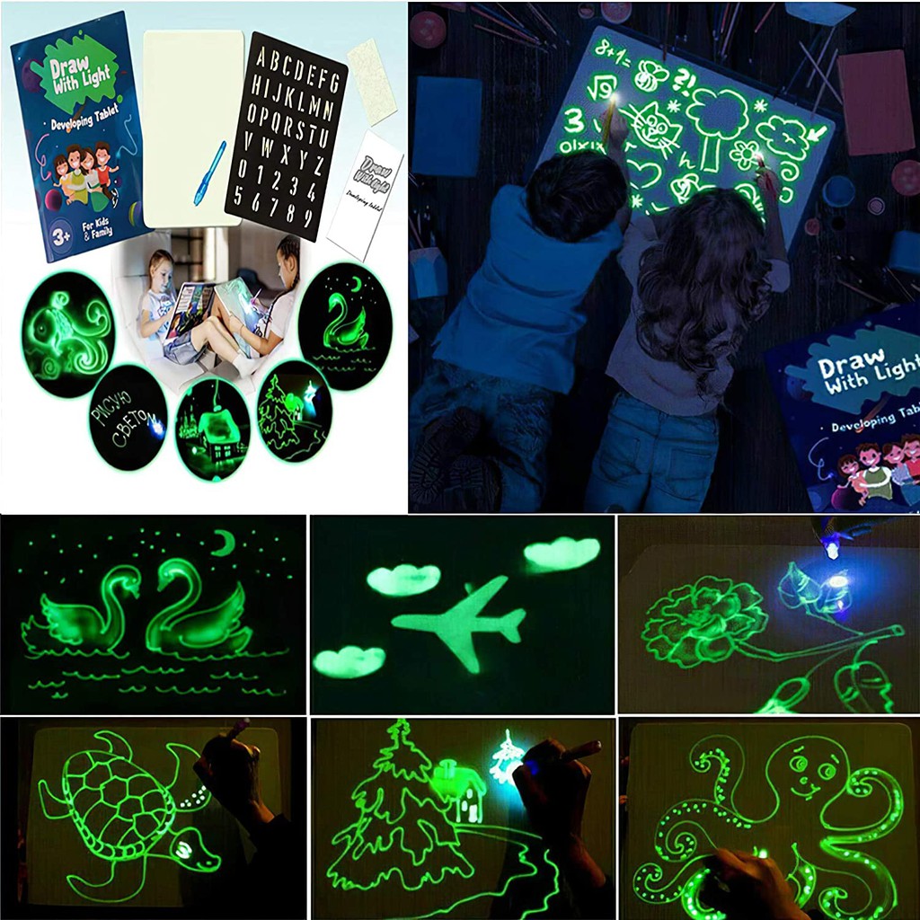 Jual Mainan Edukasi Papan Gambar Ajaib Magic Luminous Drawing Board ...