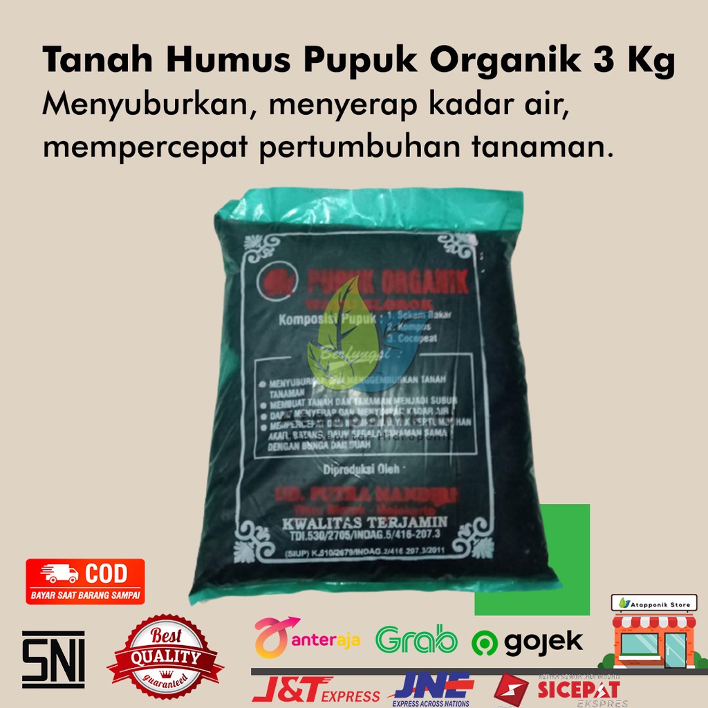 Jual tanah humus kompos pupuk organik 3,5 Kg | Shopee Indonesia
