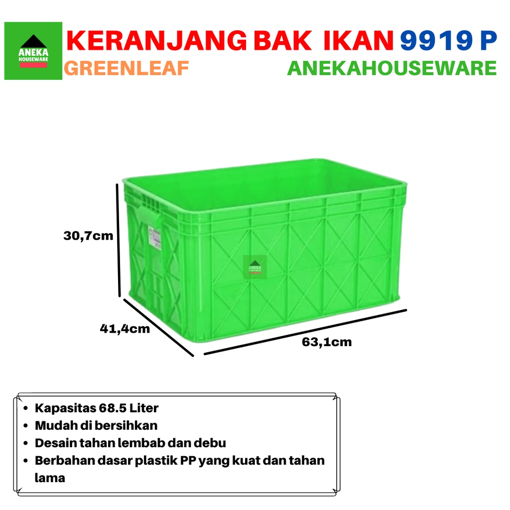 Jual Keranjang Industri Box Container 9919 P Atari Green Leaf | Shopee ...