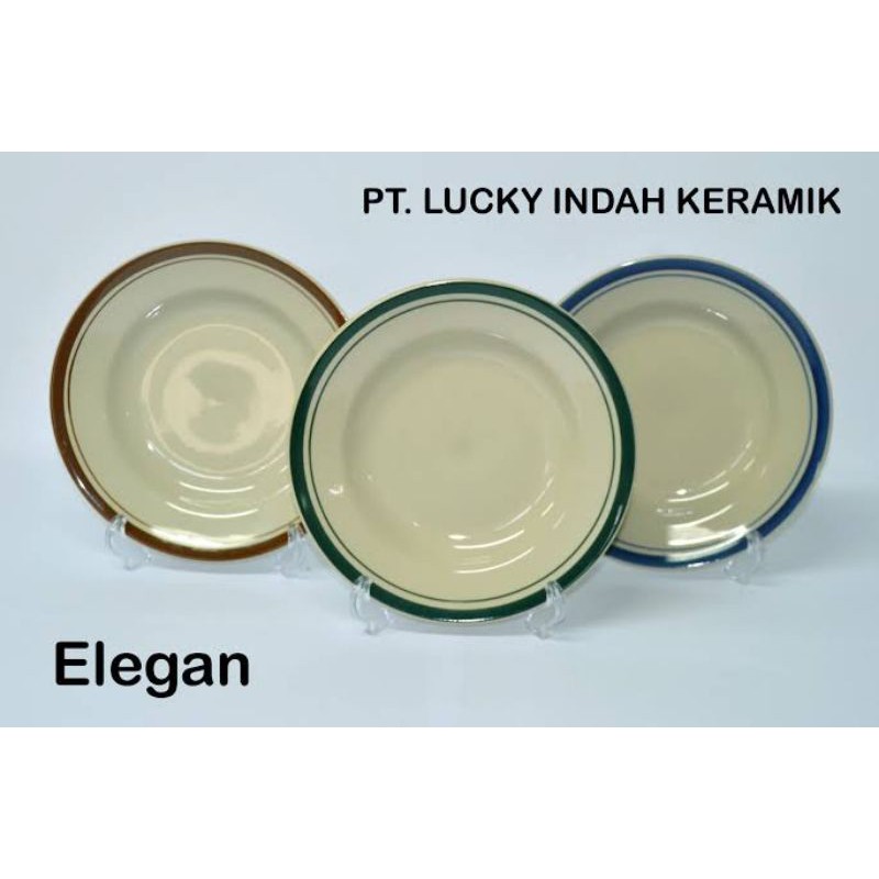 Jual Piring Keramik - Piring Makan List warna Lucky 8 inch / Dim ...