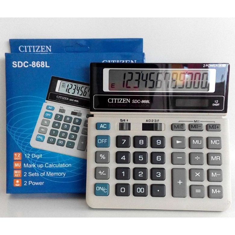 Jual Kalkulator CITIZEN SDC 868 L Kalkulator 12 Digit Sudah Termasuk ...