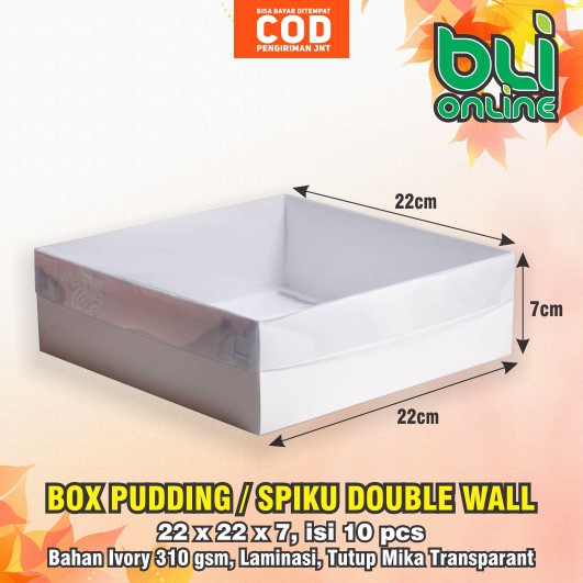 Jual Box Pudding 22 x 22 x 7 isi 10pcs / Spiku Doublewall / Dus Pudding ...