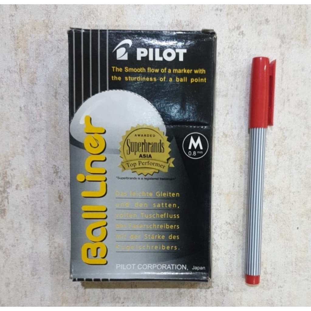 Jual Ballpoint Pilot Balliner 0,8 Merah | Shopee Indonesia