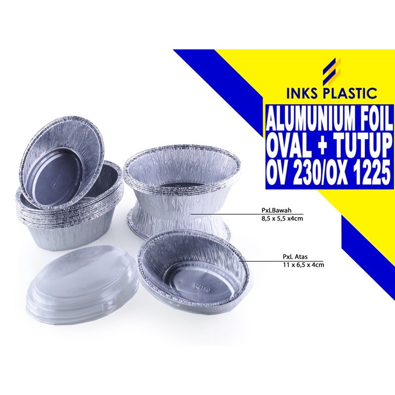 Jual ALUMUNIUM FOIL OVAL 230/OX 1225+TUTUP ( 20 pcs ) | Shopee Indonesia