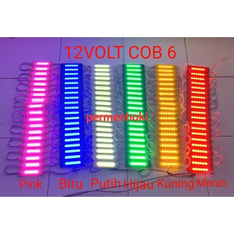 Jual lampu LED strip cob 6 mata variasi mobil dan motor DC 12 volt | Shopee Indonesia
