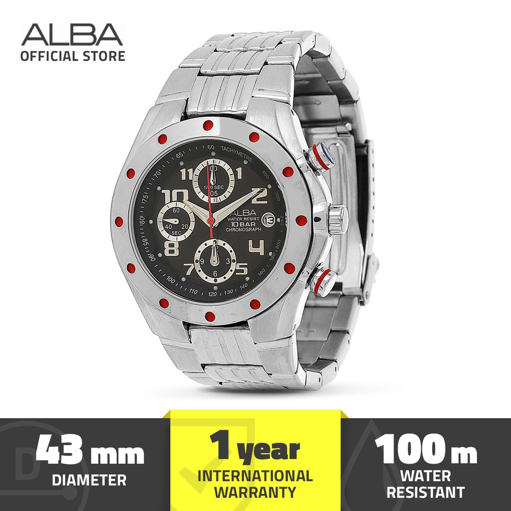 Jual Jam Tangan Stainless Pria Silver Alba AF8F51 Quartz Analog ...