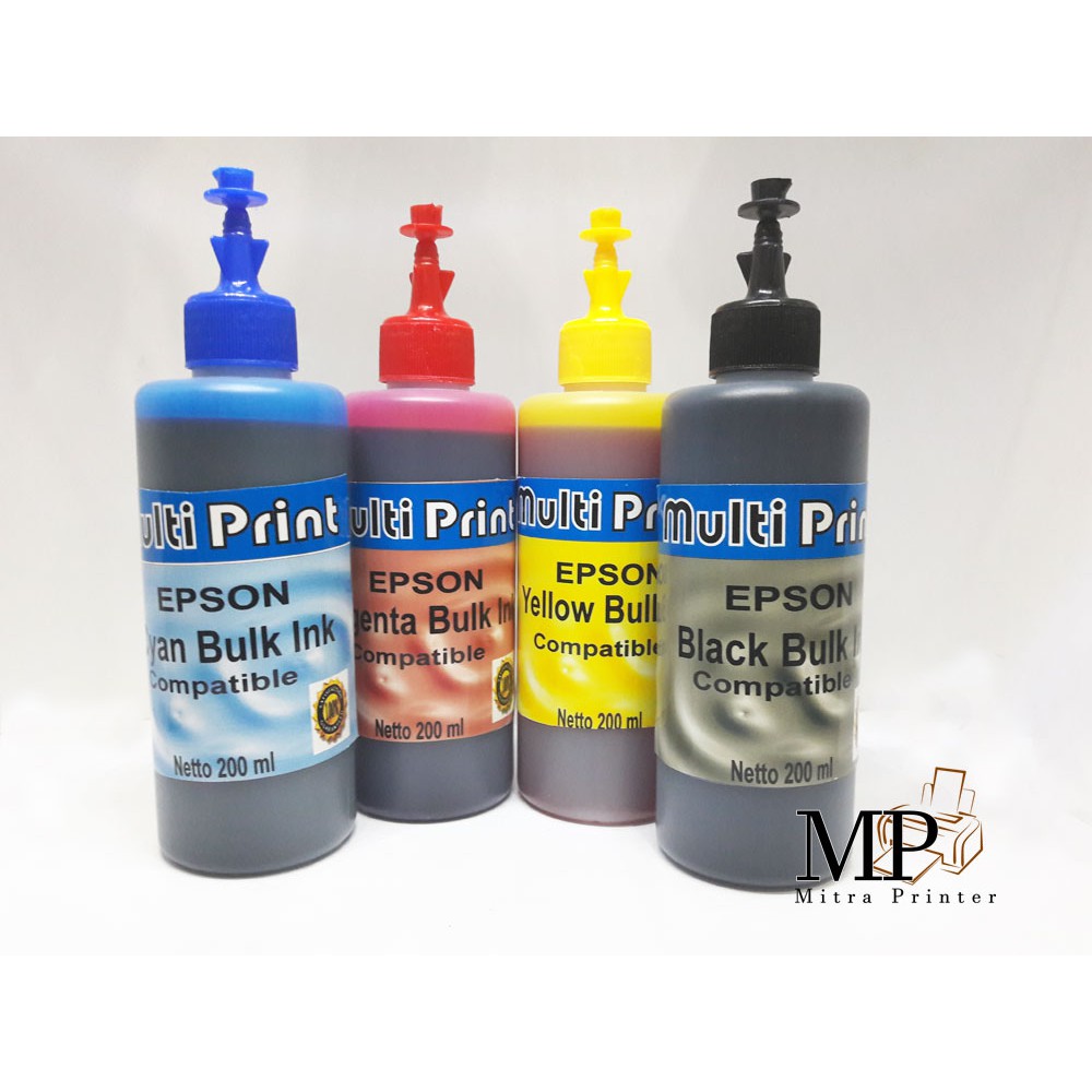 Jual Paket tinta infus Refill Epson 200ml 4 warna Epson L110, L210 ...