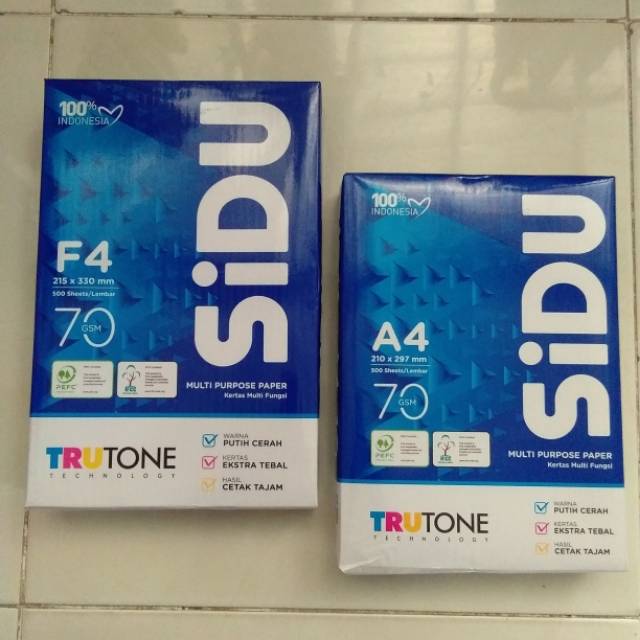 Jual KERTAS HVS SIDU F4 & A4 70 GSM | Shopee Indonesia