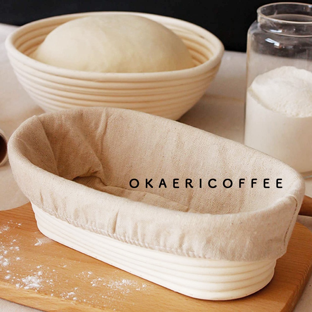 Jual Banneton Basket Proofing Dough Oval + Linen 21x14x8 / Keranjang ...