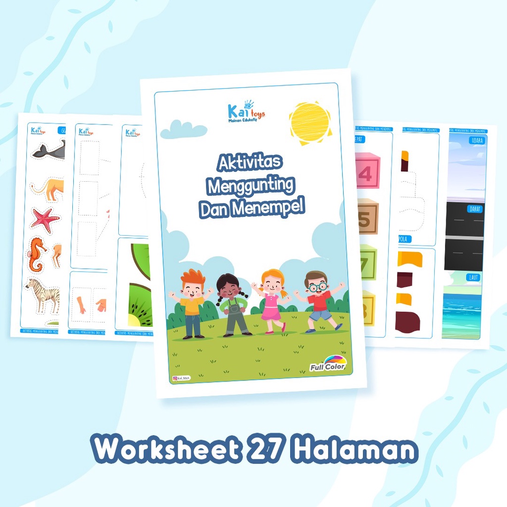 Jual Aktivitas Menggunting dan Menempel / Worksheet Printable Anak PAUD ...