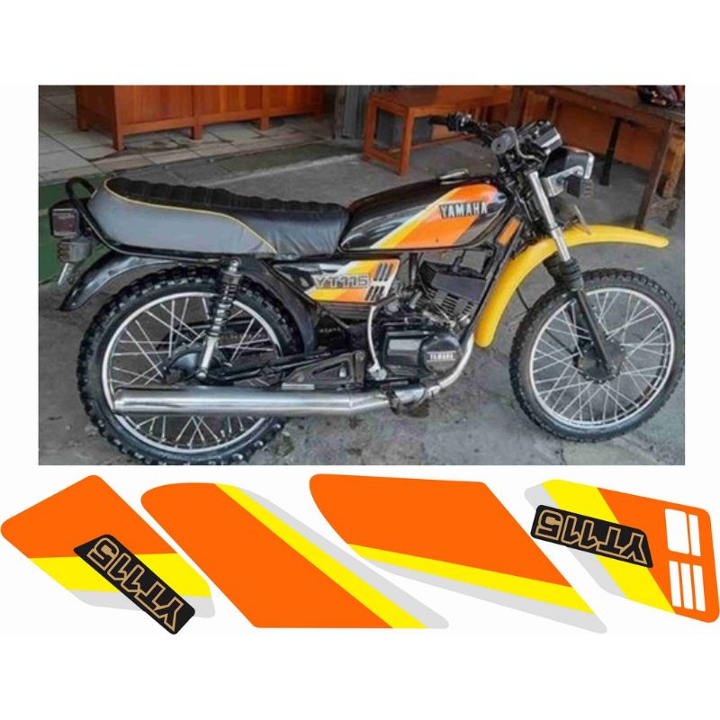 Jual stiker Lis Tanki Yamaha yt 115 tahun 1995 Variasi hijau biru Oren ...