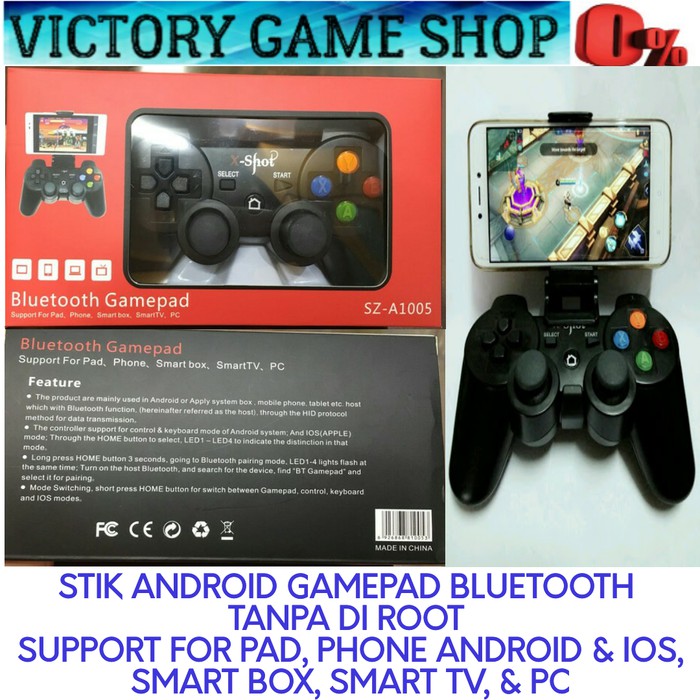Jual STIK/ STICK/ JOYSTIK/ ANDROID/IOS GAMEPAD X-SHOT BLUETOOTH UNTUK ...