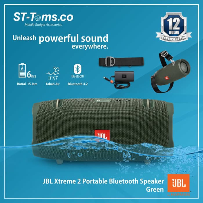 Jual JBL Xtreme 2 Portable Bluetooth Speaker - Green | Shopee Indonesia