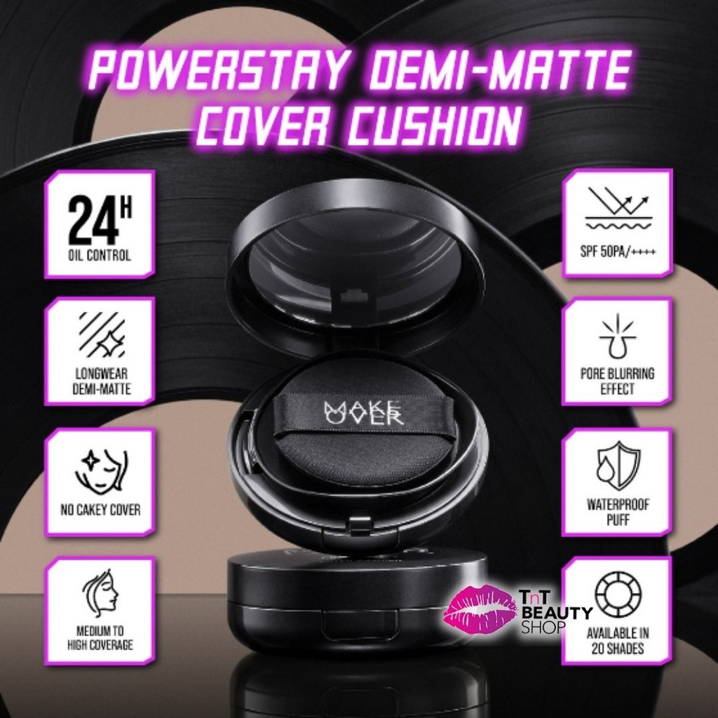 Jual Make Over Powerstay Demi Matte Cover Cushion 15gr | MakeOver ...