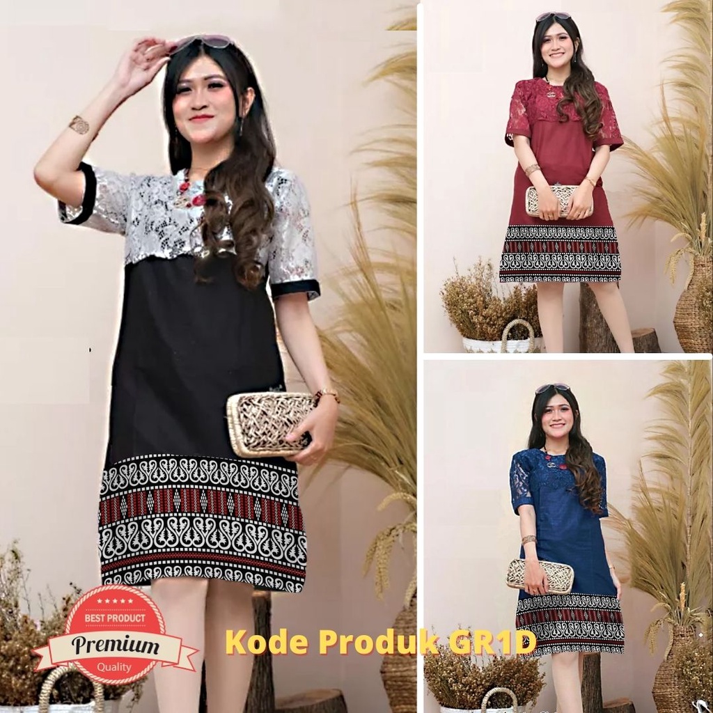 Jual Angelaco | Dress Batak Wanita | Batik Etnik Wanita Motif Gorga BG16 & GR1 | Shopee Indonesia