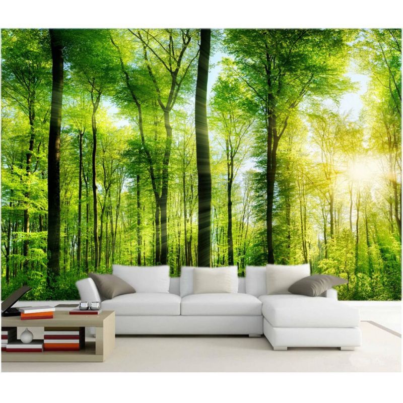 Jual WALLPAPER CUSTOM HUTAN SEJUK 3D , WALLPAPER DINDING HUTAN ASRI 3D ...