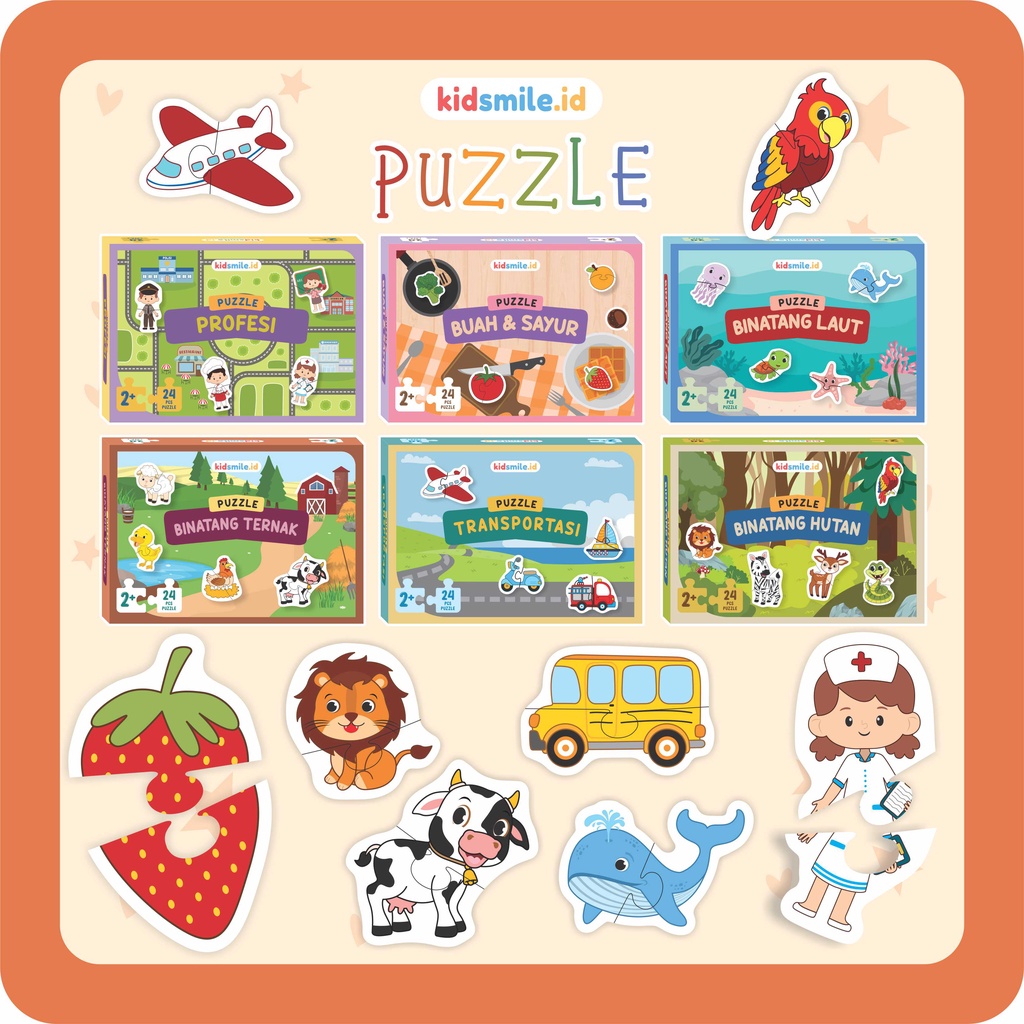 Jual Puzzle Kidsmile isi 24 pcs Puzzle Anak My First Puzzle Mainan ...
