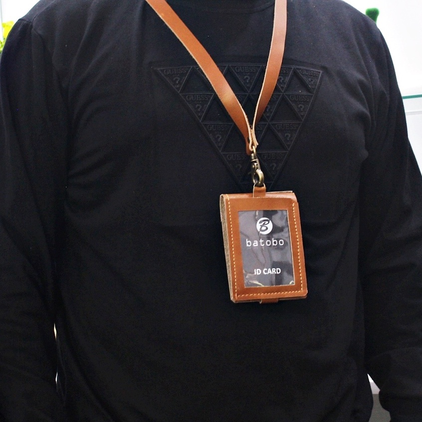 Jual Batobo Gantungan B001535 ID Card Holder Kulit Asli Lipat Dua ...