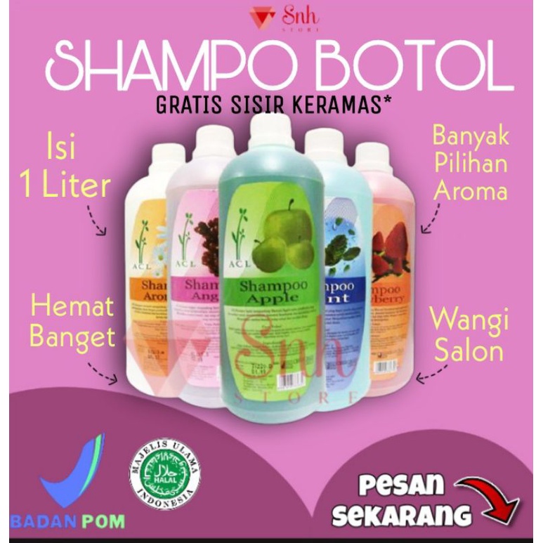 Jual Shampoo Botol 1 liter/Shampoo salon/Shampo sampo literan/shampoo ...