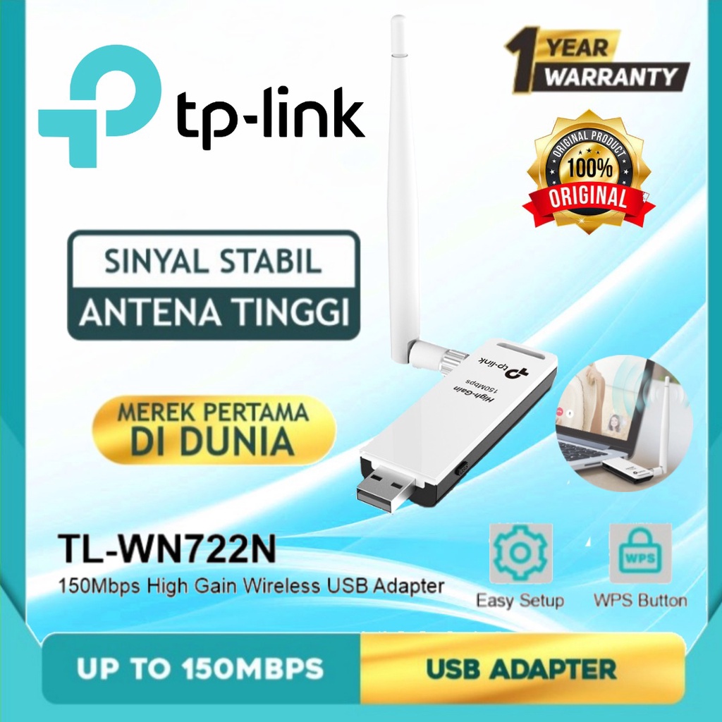 Jual USB Wifi Tp-Link WN722N 150mbps High Gain Wireless Usb Adapter ...
