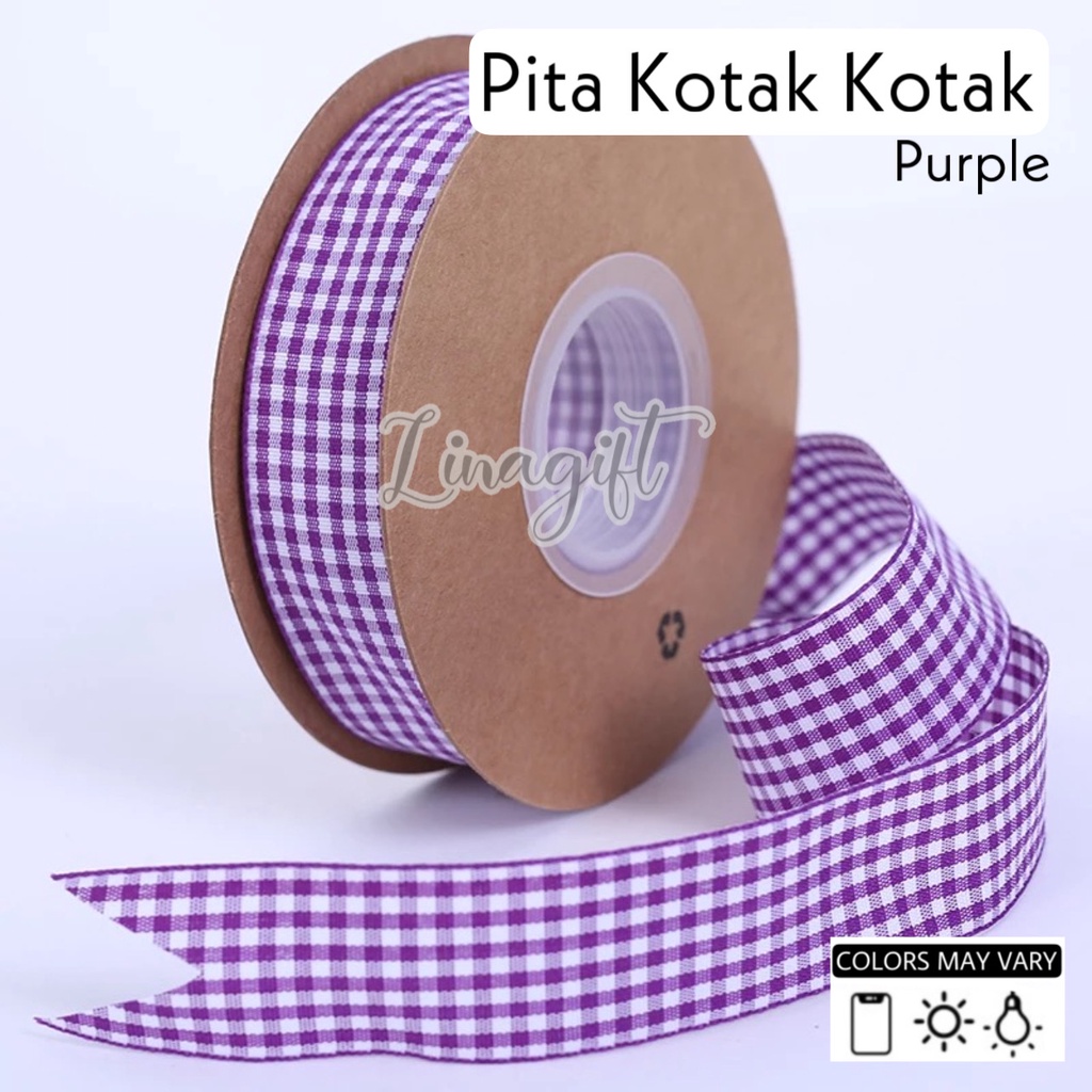 Jual ( 3 Meter ) PLAID RIBBON - PITA KAIN KOTAK KOTAK 0.5 / 1 IN / 1.5 ...