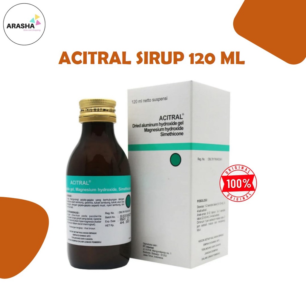 Jual ACITRAL SIRUP 120 ML Obat Asam Lambung, Mual, Muntah, Maag ...