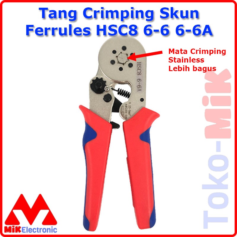 Jual TANG CRIMPING SKUN HSC8 6-6 AWG 23-10 CABLE END FERRULES | Shopee ...