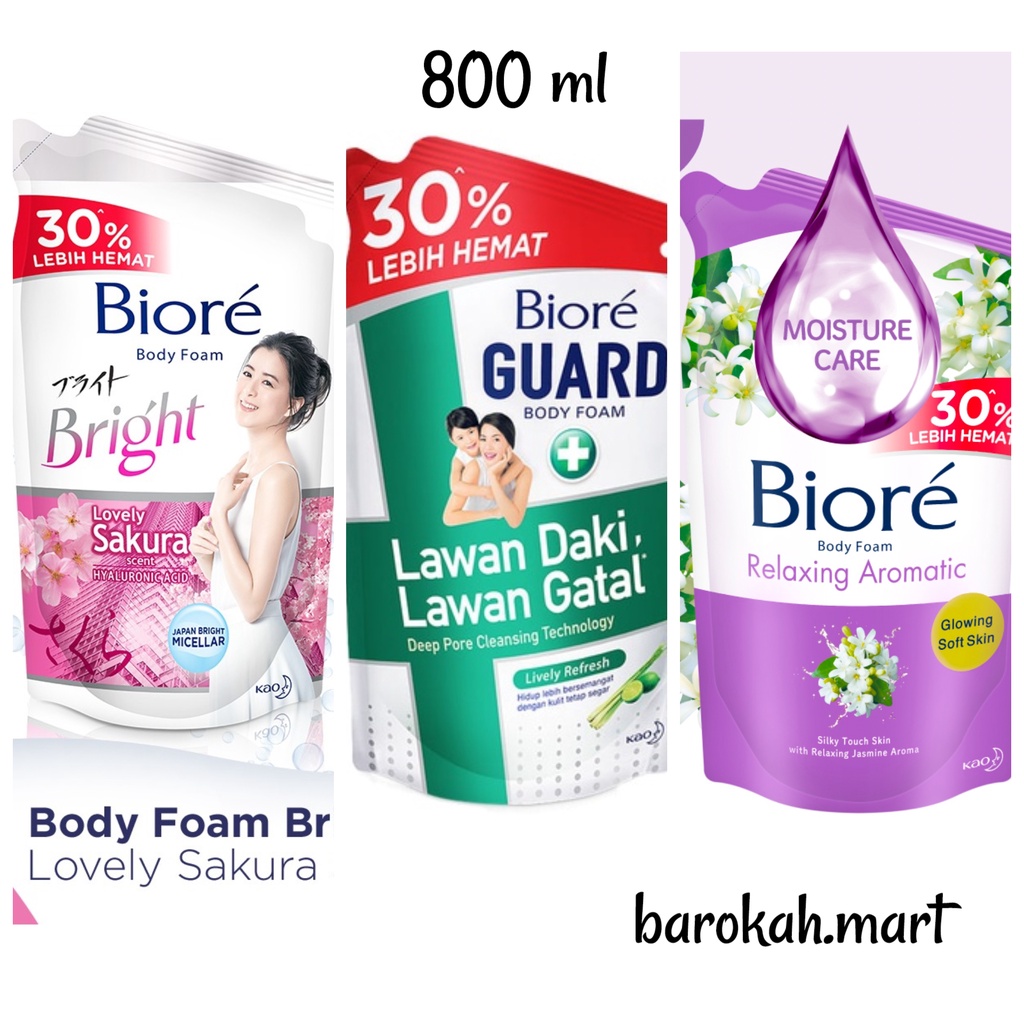 Jual Biore Sabun Mandi Cair Body Wash Reffil 800 ML | Shopee Indonesia