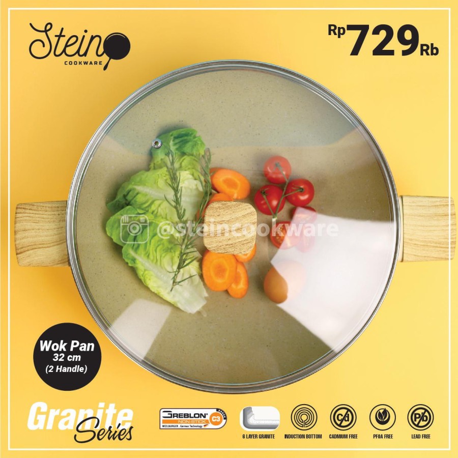 Jual Stein Cookware Stein Wok Pan 32cm (granite series) | Shopee Indonesia