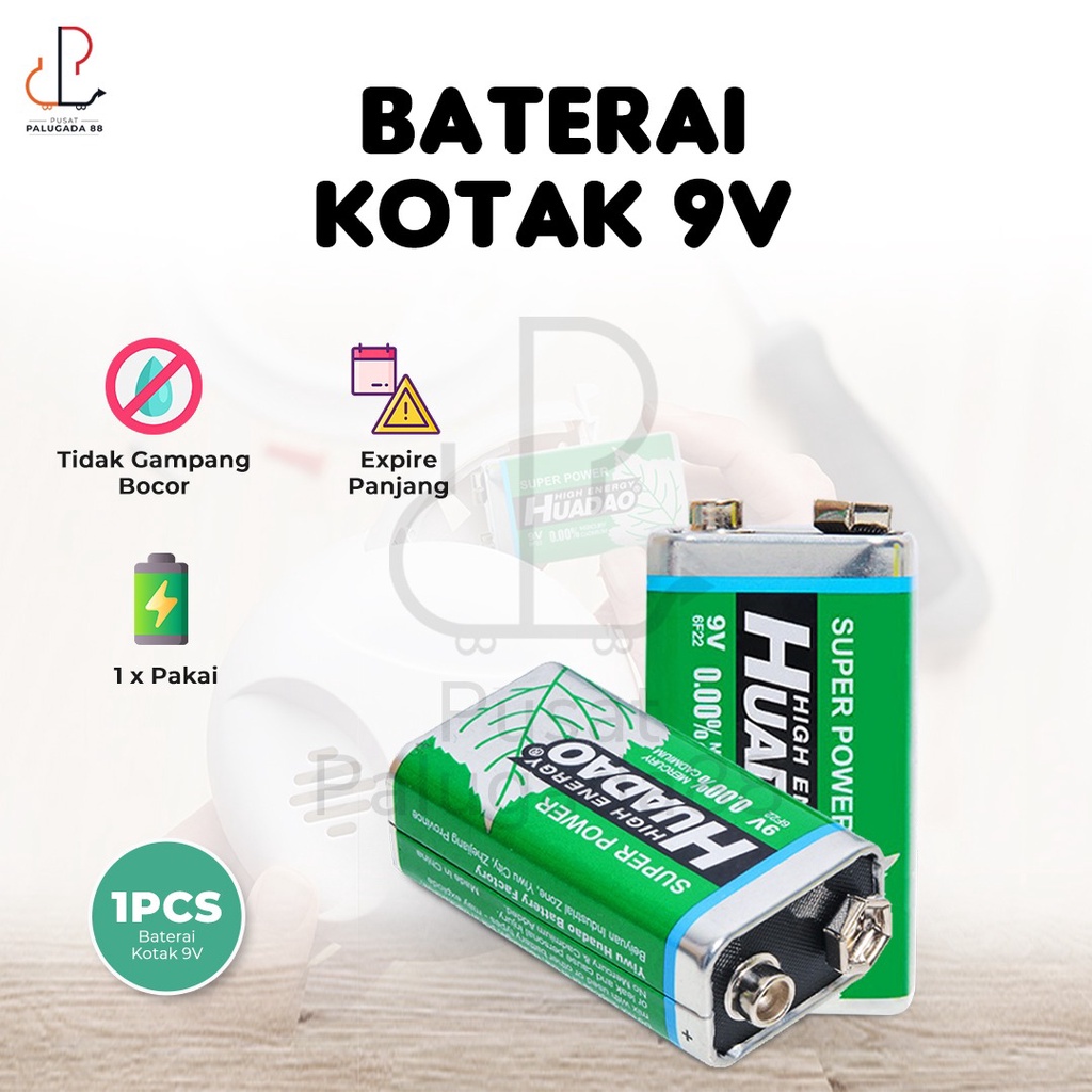 Jual Baterai KOTAK 9V 9volt 9 volt V Batu Battery Batre Batere Huadao ...