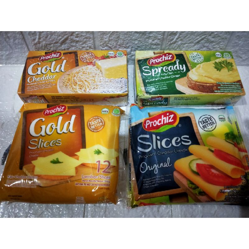 Jual PROCHIZ Cheddar Cheese Gold 160g/Slices 5lmbr/12lmbr exp 2023 ...