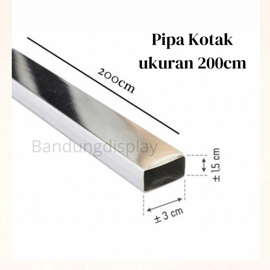 Jual Pipa kotak ukuran 200cm / 2 METER Diameter 1.5x3,0MM | Shopee ...