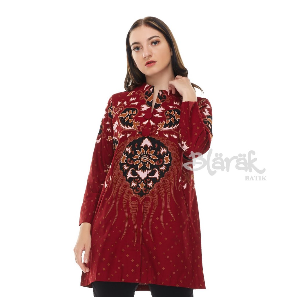 Jual BLARAK - Tunik Seno Menggah Merah | Shopee Indonesia