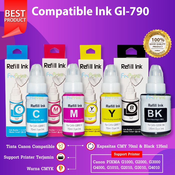 Jual Tinta Canon G1000 G2000 G3000 G4000 IP2770 MP287 GRADE A | Shopee ...