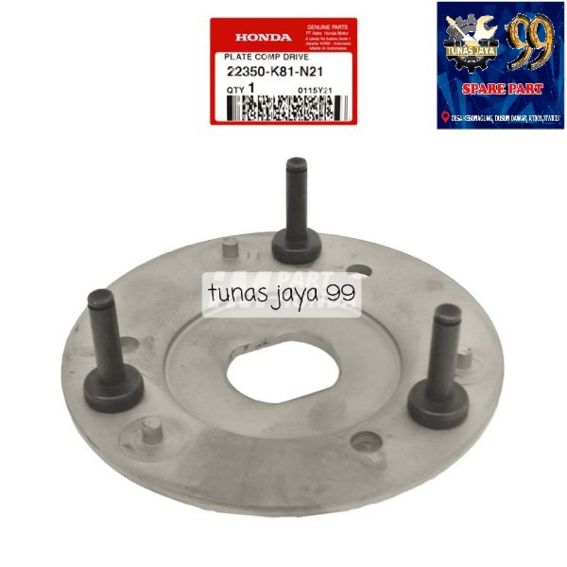 Jual 22350-K81-N21 Plate Comp Drive Dudukan Kampas Ganda Beat ECO Street ISS Idling Stop HGP ...